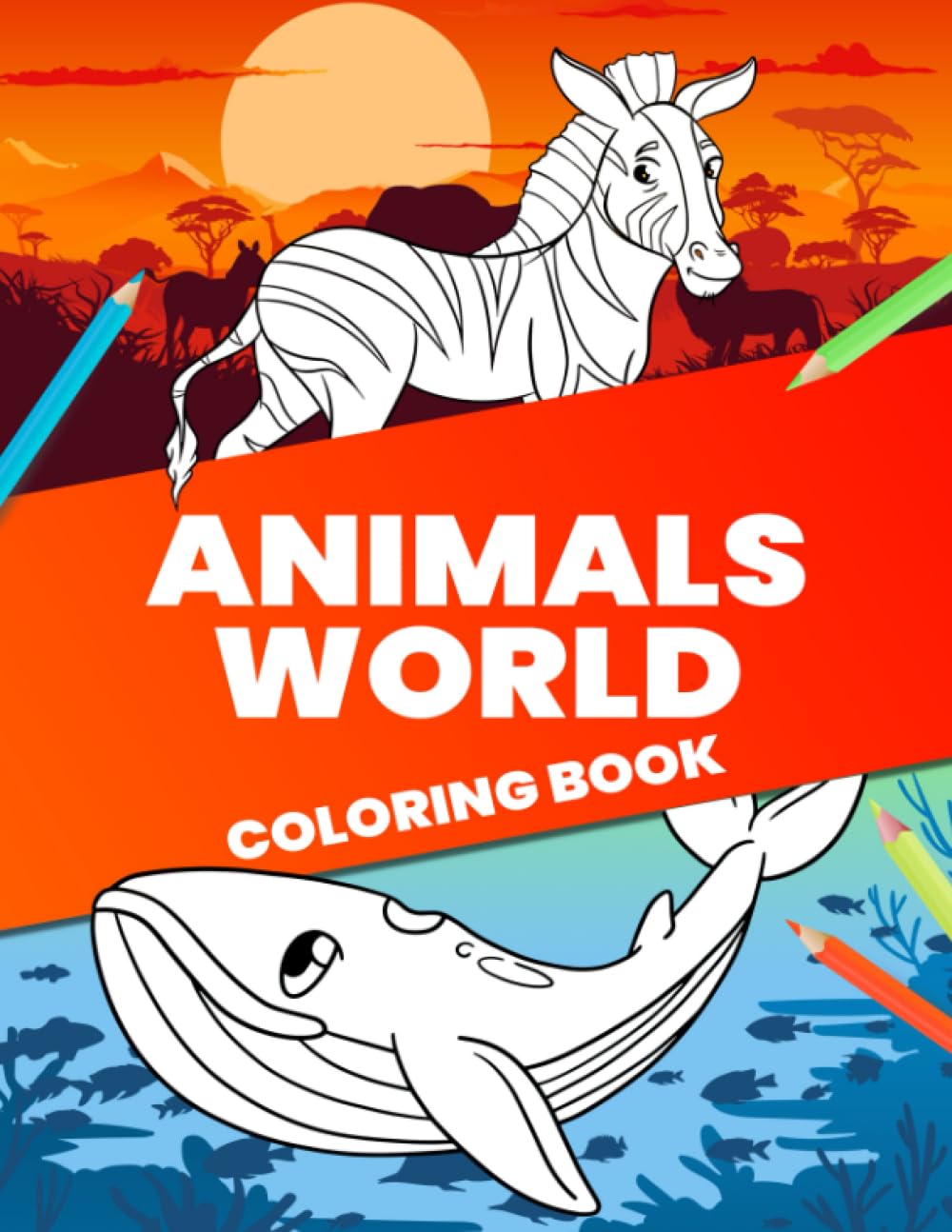 ANIMALS WORLD COLORING BOOK: Animals, Coloring Book, Children ...