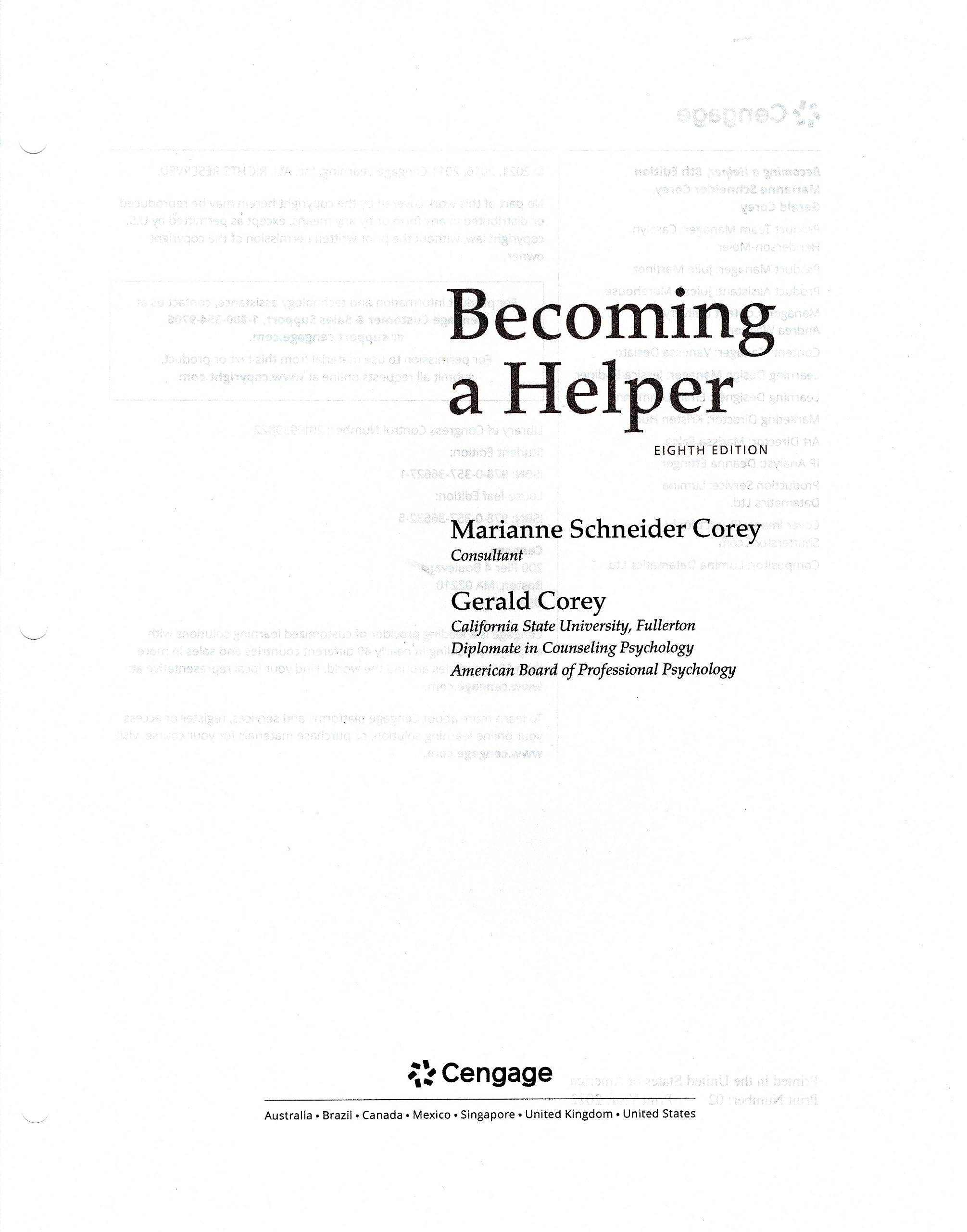 Becoming a Helper (8th Edition) Standalone Book by Marianne Schneider ...