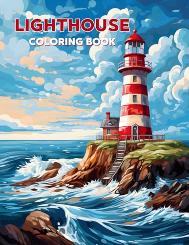 Lighthouse On The Sea Coloring Book: Simple, Bold, and Creative ...