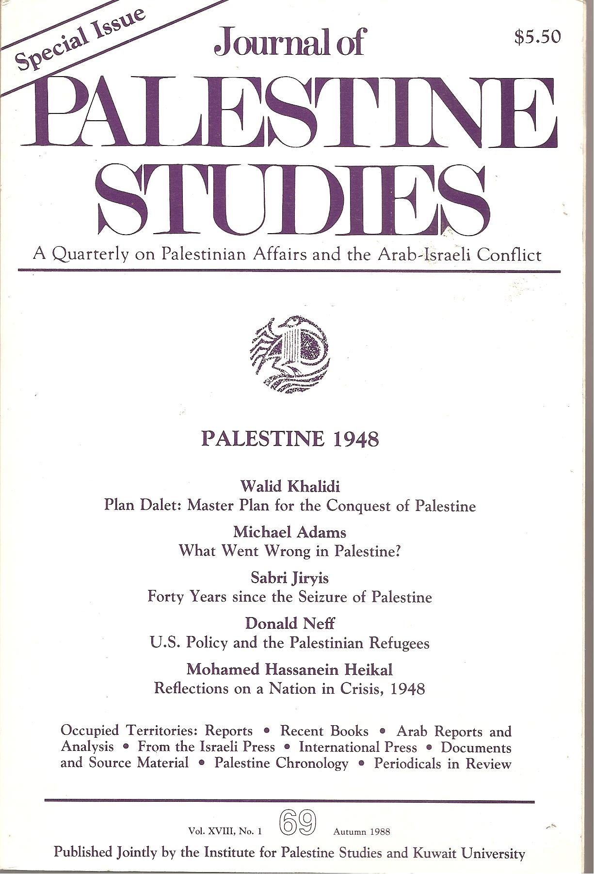 Journal of Palestine Studies: A Quarterly on Palestinian Affairs and ...