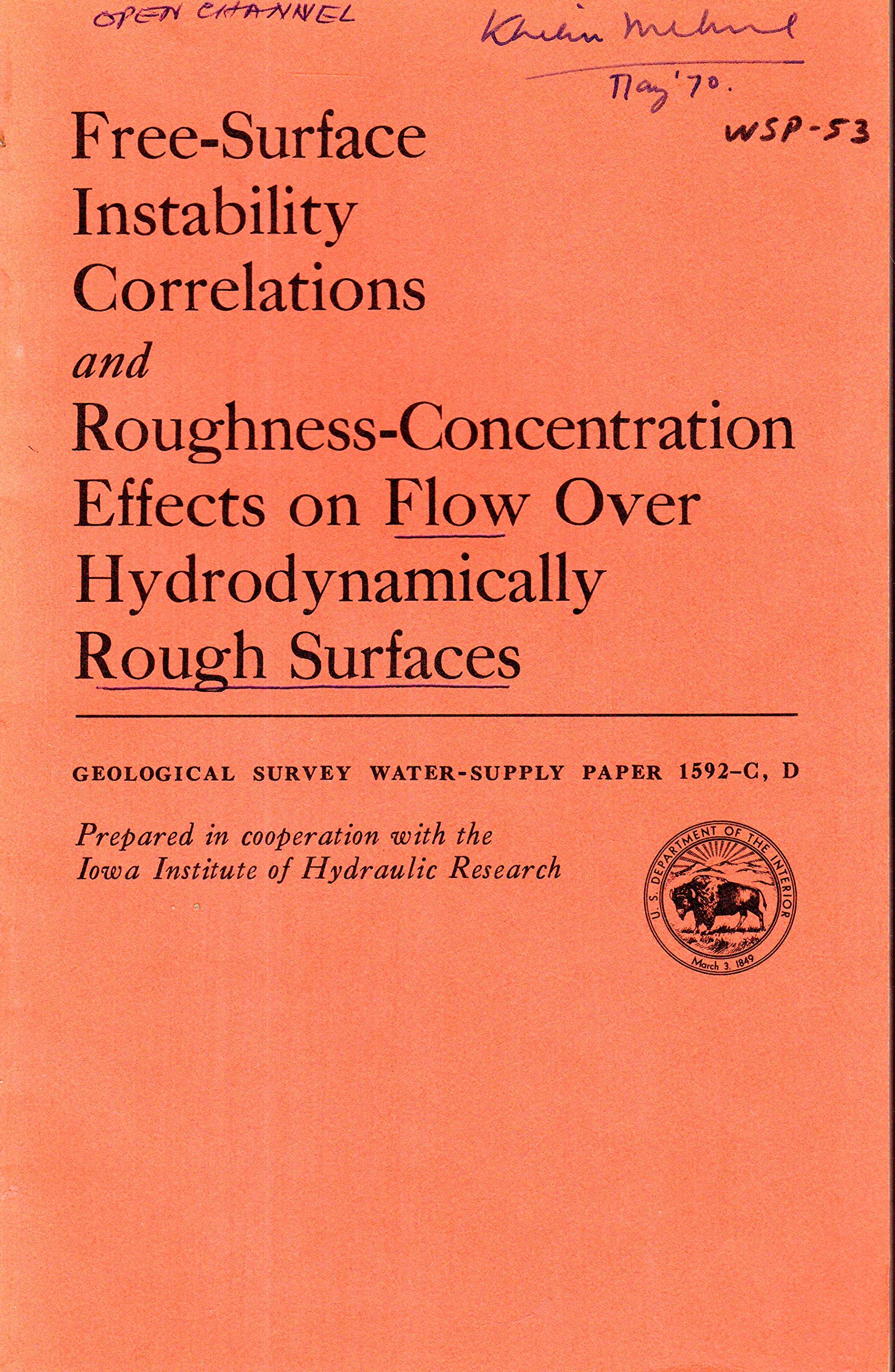 Free-Surface Instability Correlations and Roughness-Concentration ...