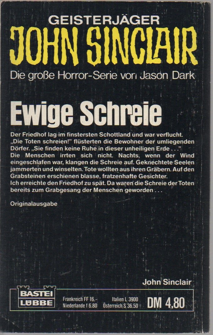 Ewige Schreie: Horror-Roman by Jason Dark | Goodreads