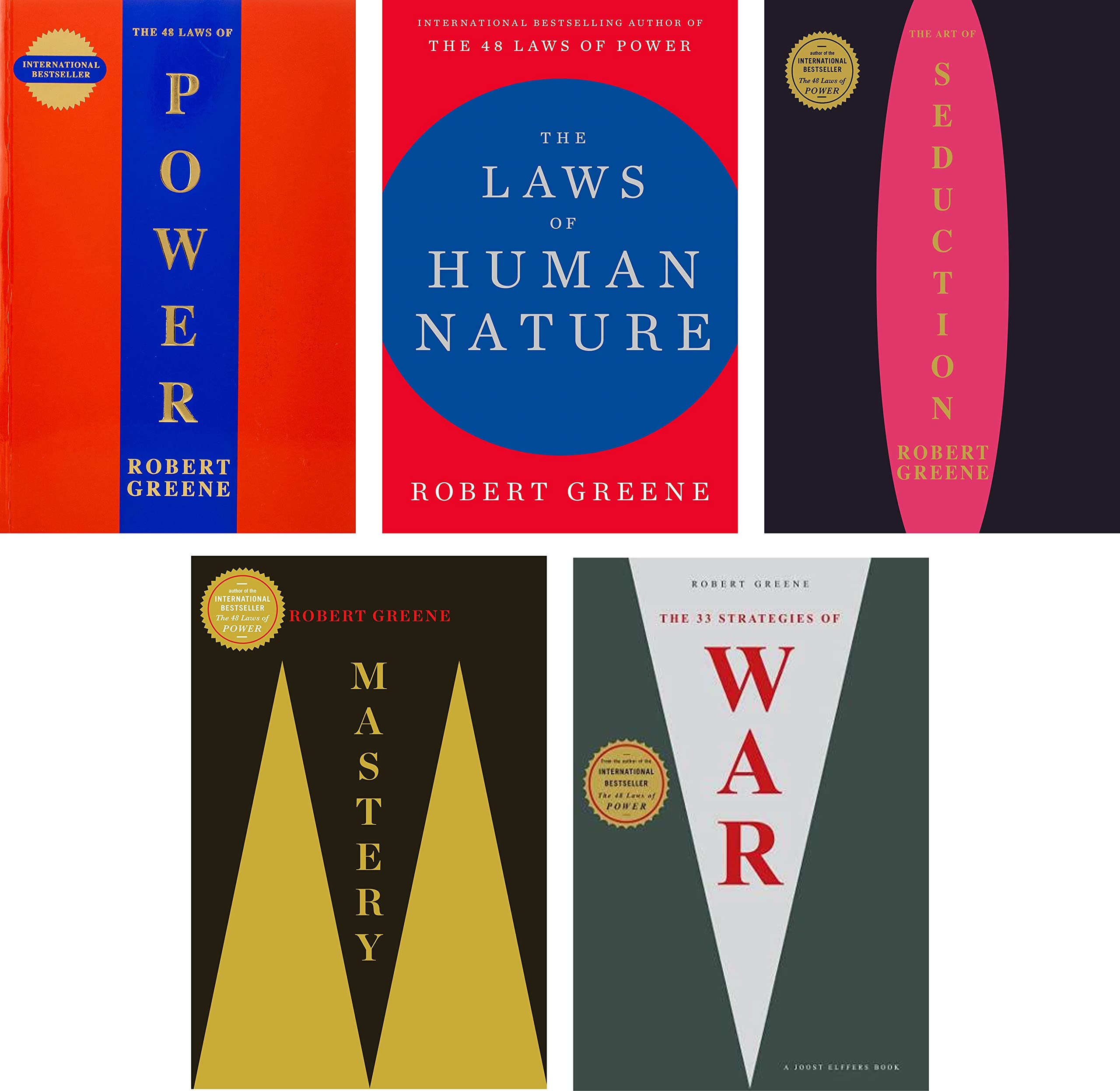 5 Books Set (The 48 Laws of Power; The Laws of Human Nature; The Art of ...