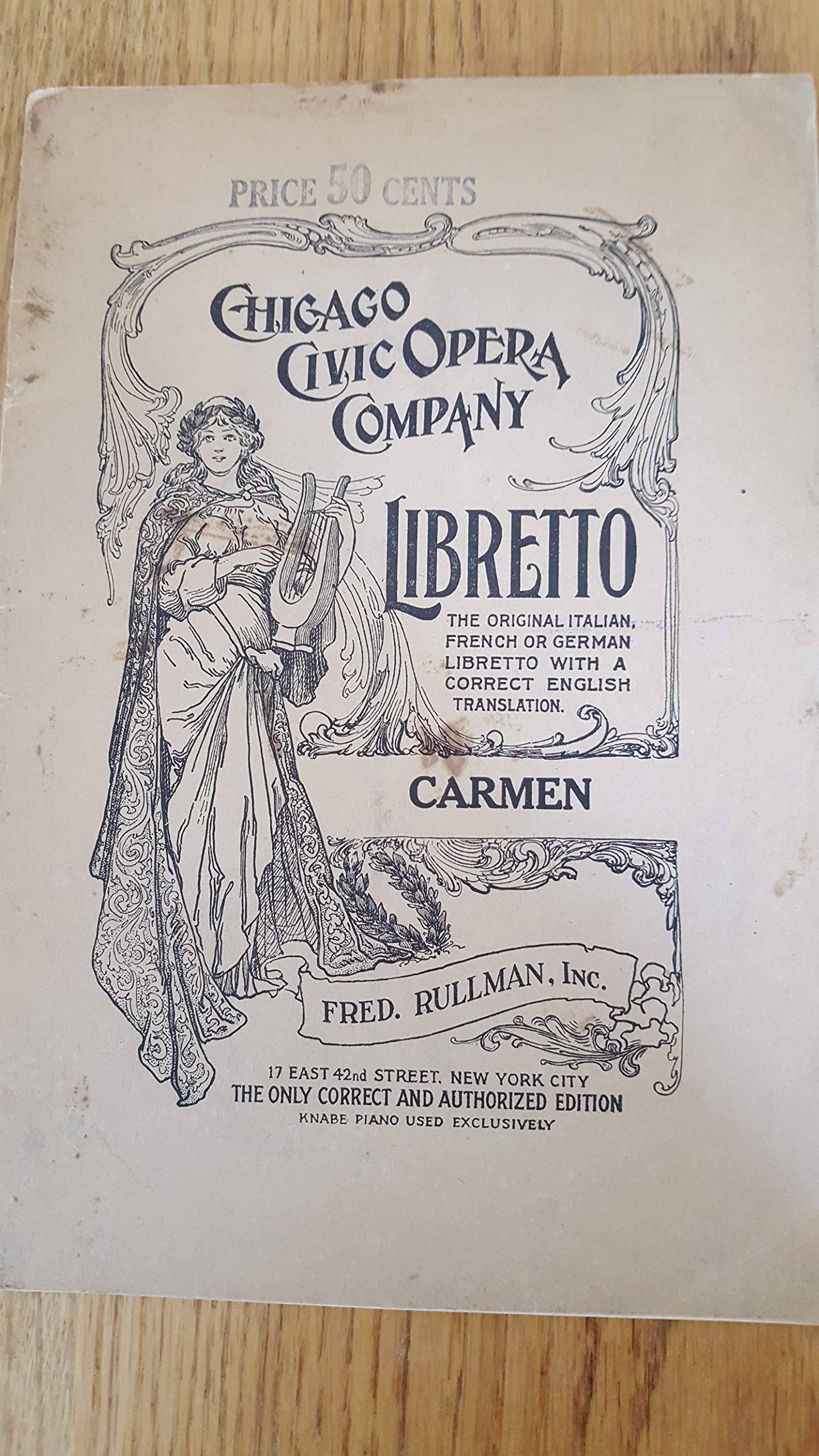 Chicago Civic Opera Company, Libretto: Carmen by Georges Bizet | Goodreads