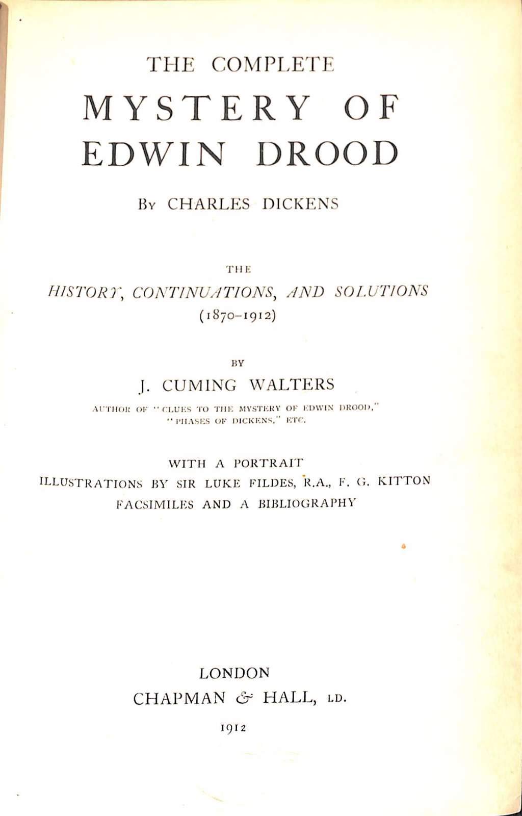 The Complete Mystery of Edwin Drood. by Charles Dickens | Goodreads