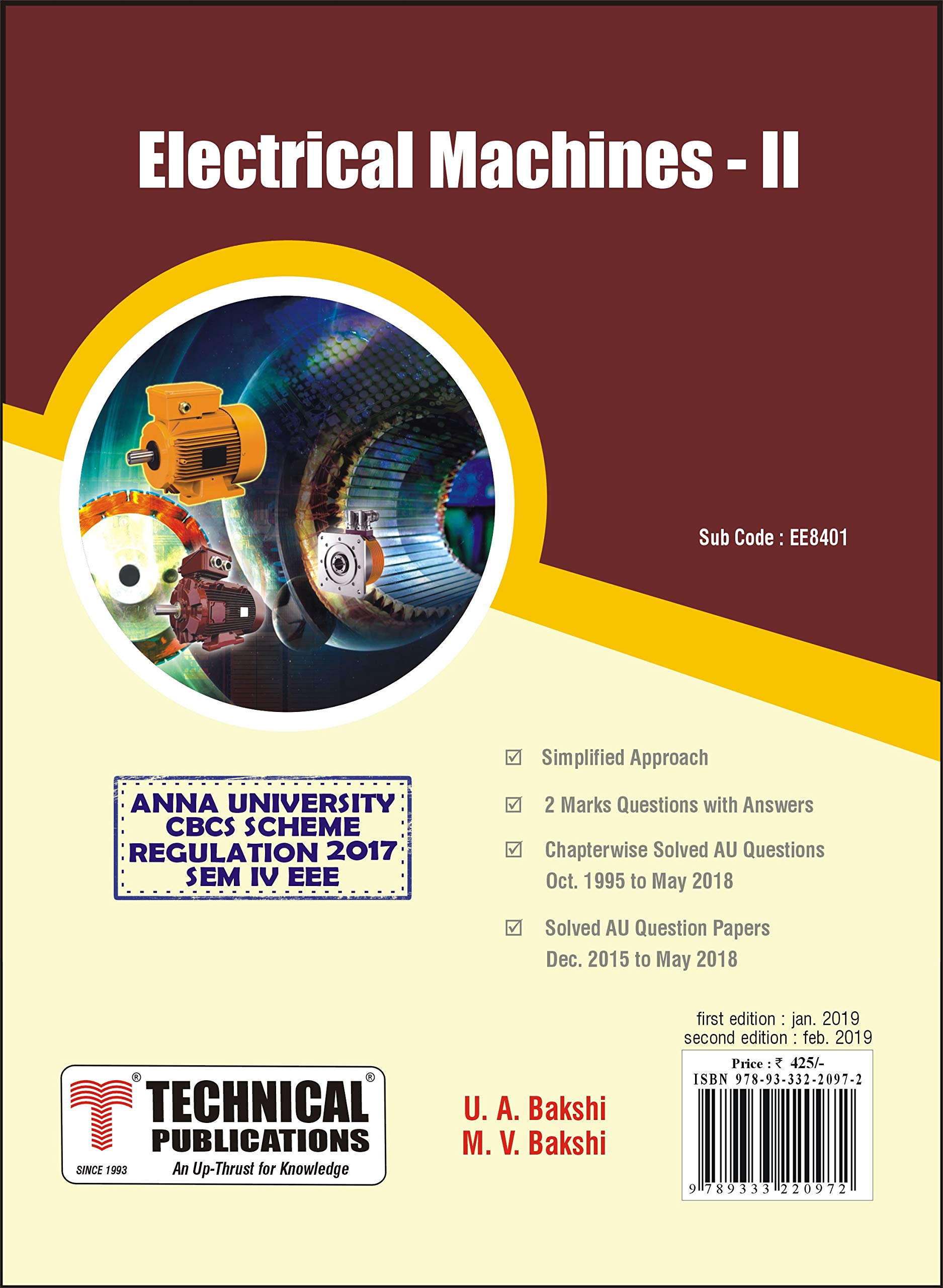 Electrical Machines â€“ II for Anna University R17 by U.A. Bakshi ...