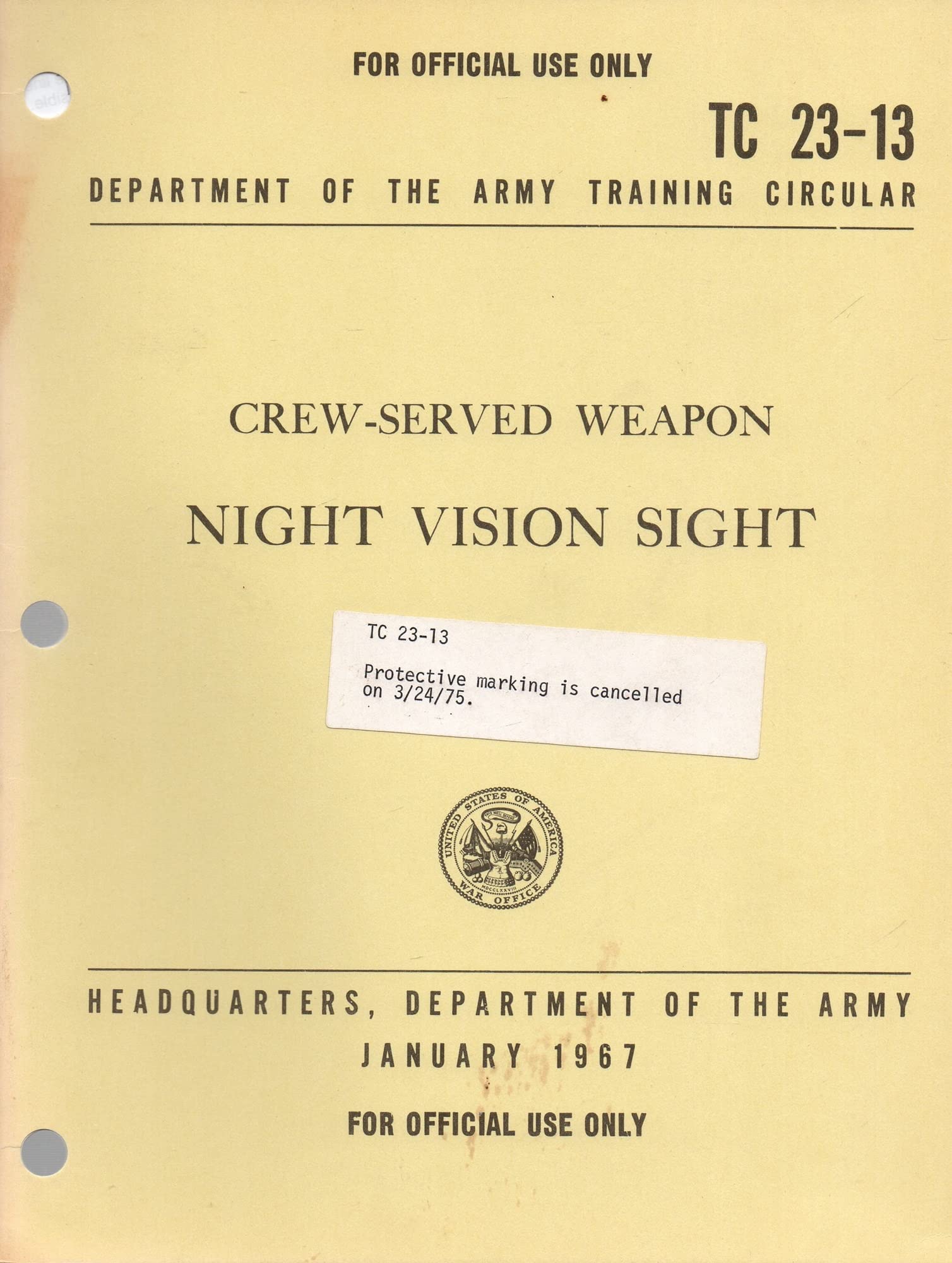 Crew-Served Weapon Night Vision Sight Field Manual by U.S. Department ...