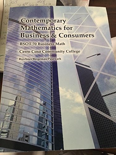 Contemporary Mathematics for Business and Consumers by BRECHNER | Goodreads