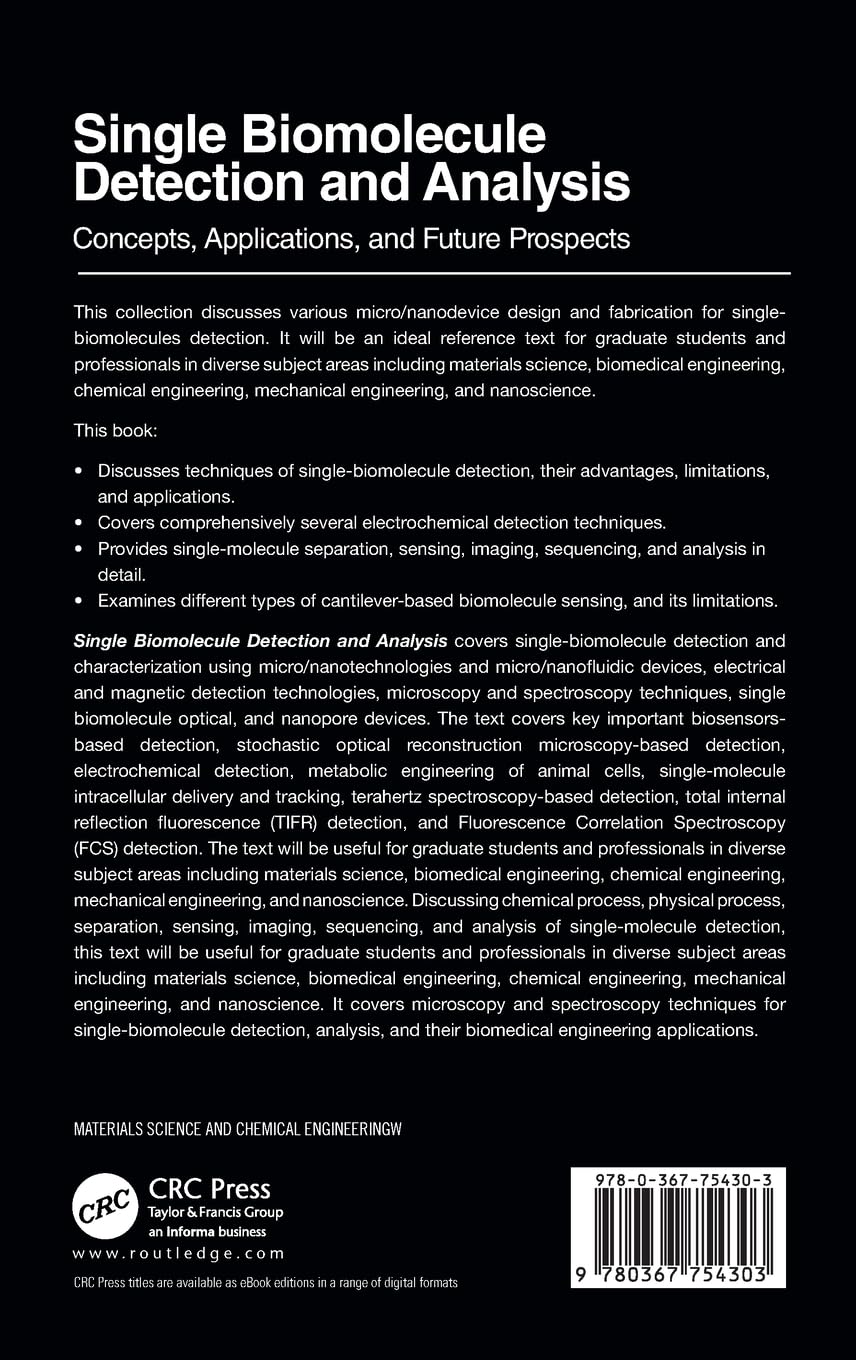 Single Biomolecule Detection And Analysis By Tuhin Subhra Santra