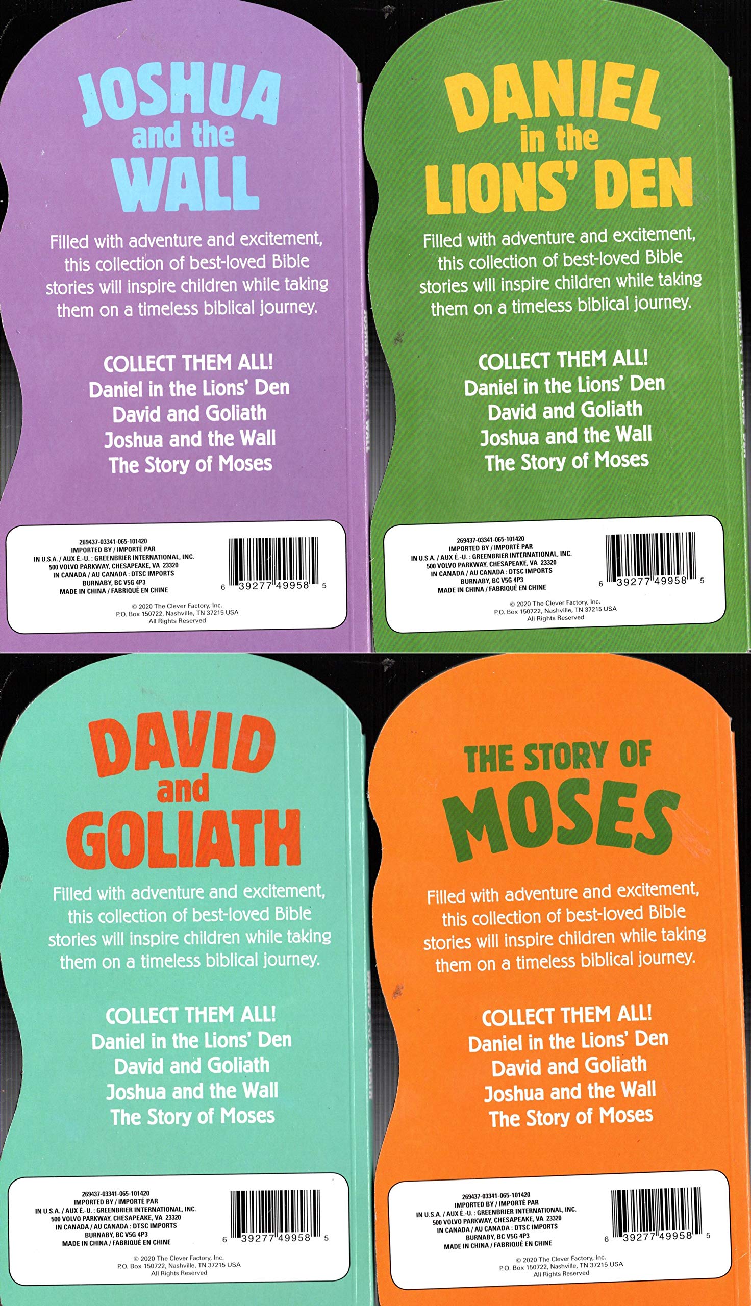 David and Goliath, Daniel in the Lions Den, The Story of Moses, Joshua ...