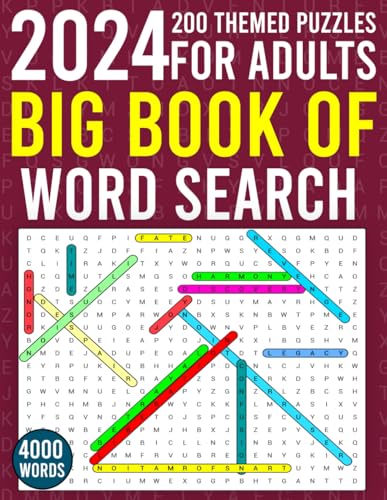 2024 Big Book Of Word Search Puzzles For Adults 4000 Words: 200 Themed ...