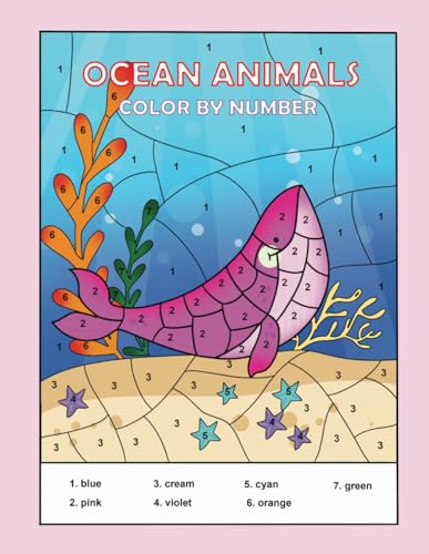 Color By Number Ocean Animals