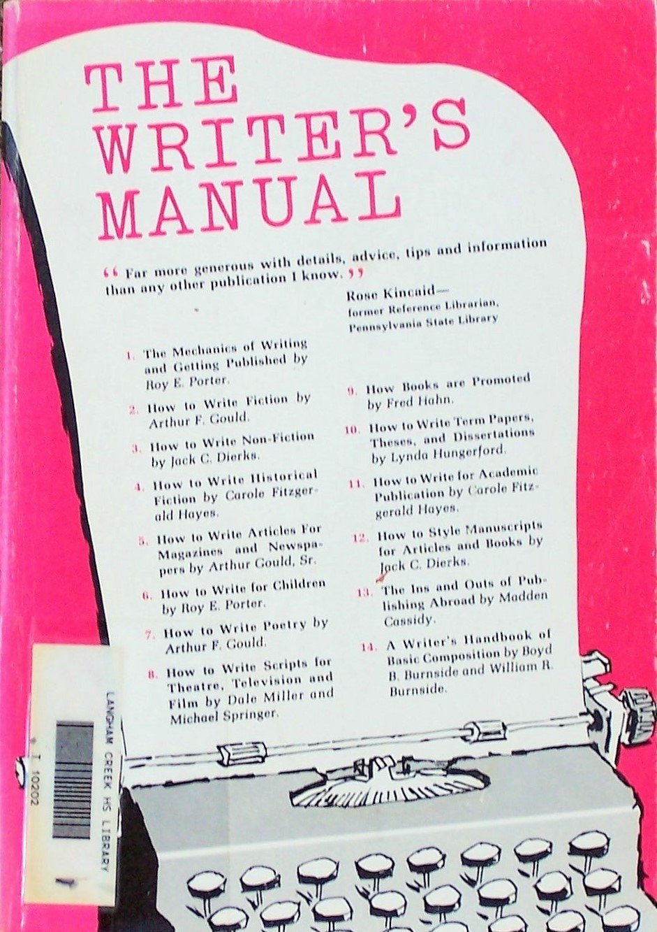 The Writer's manual by Roy E. Porter | Goodreads