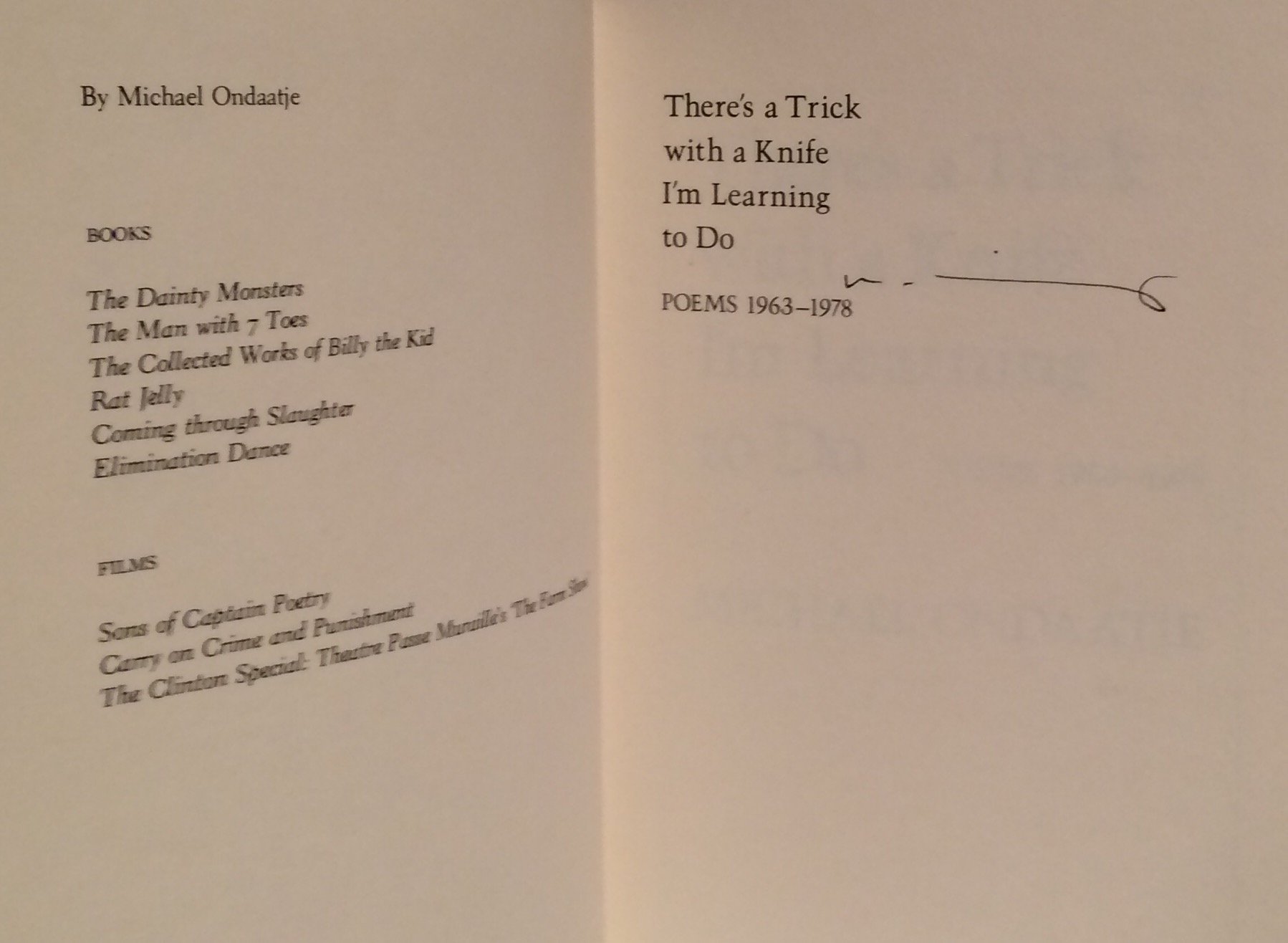 There's a Trick with a Knife I'm Learning to Do: Selected Poems 1963-78 ...