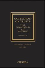 Oosterhoff on Trusts: Text, Commentary and Materials, 8th Edition by ...