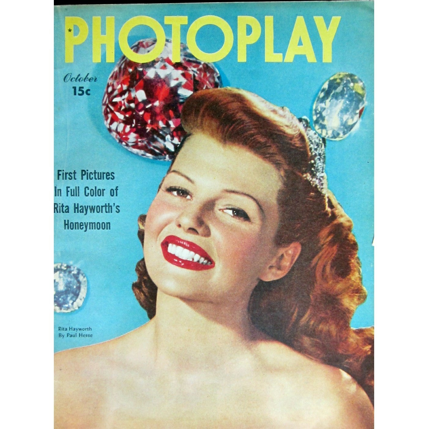 PHOTOPLAY Octobert 1949 Rita Hayworth on the cover, scarce. Inside we ...