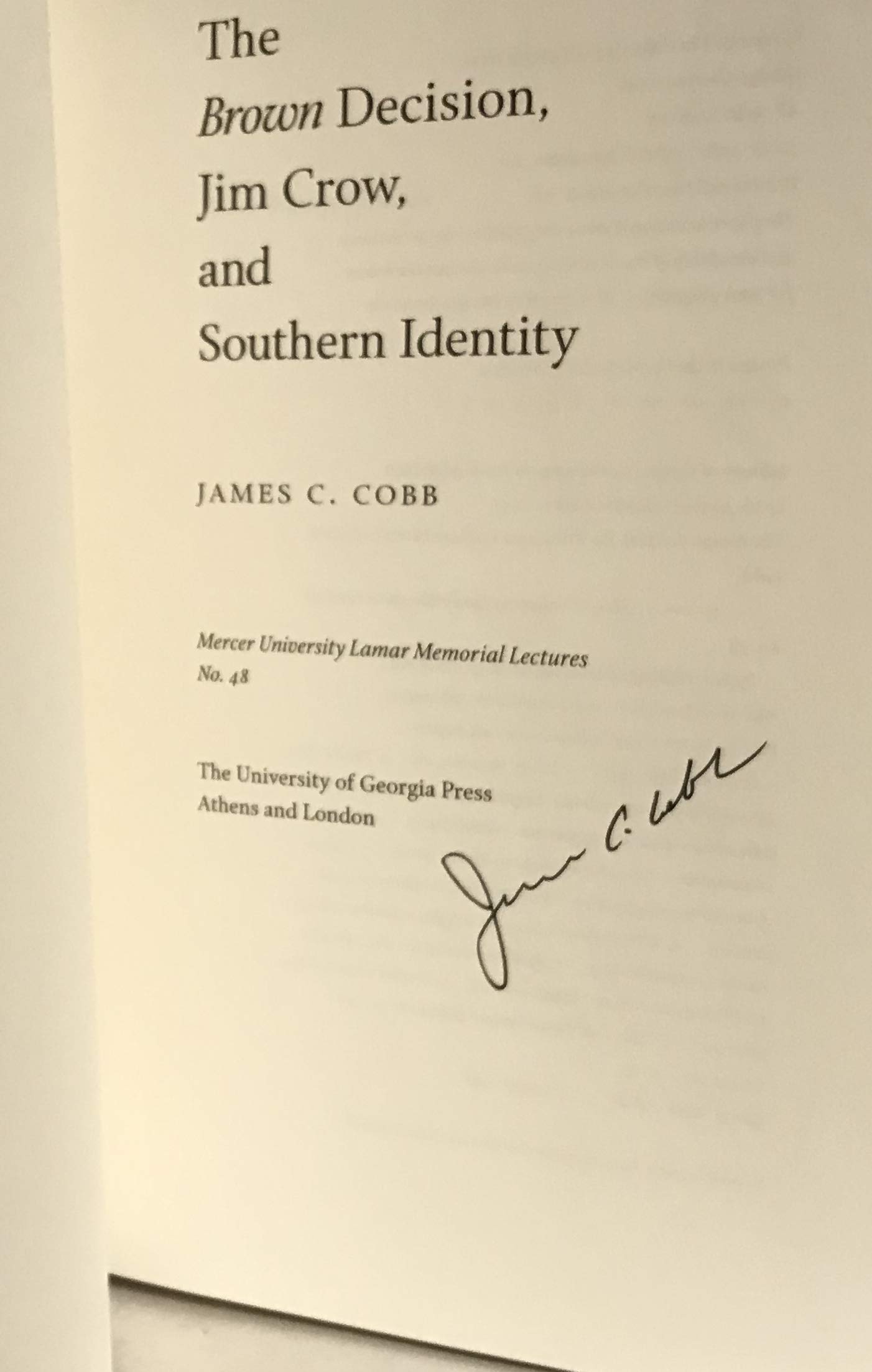 The Brown Decision, Jim Crow, And Southern Identity. Review Copy ...