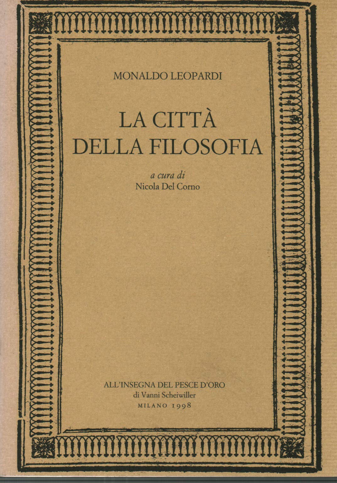 La città della filosofia by Monaldo Leopardi | Goodreads