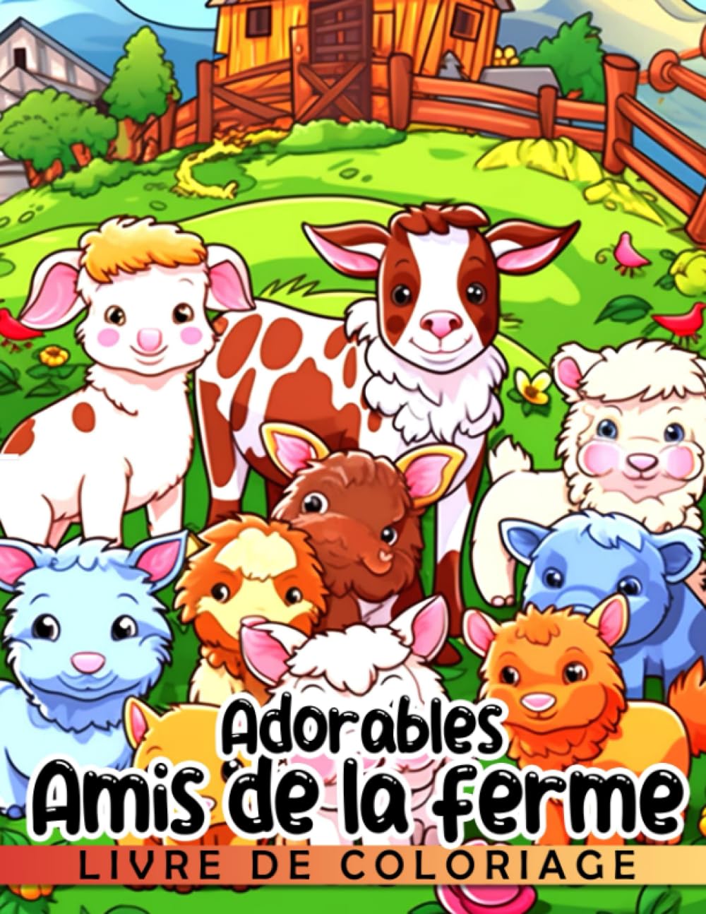 Livre de coloriage Adorables amis de la ferme: Un livre de coloriage ...