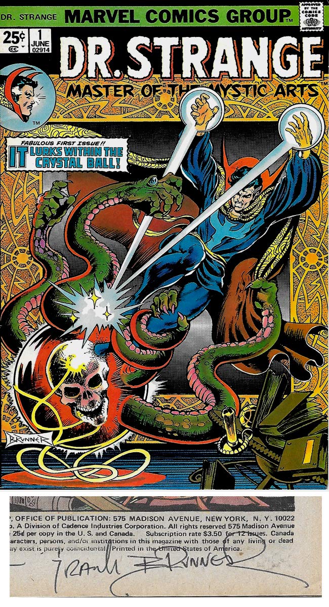 Doctor Strange Master of the Mystic Arts #1- SIGNED BY FRANK BRUNNER by ...