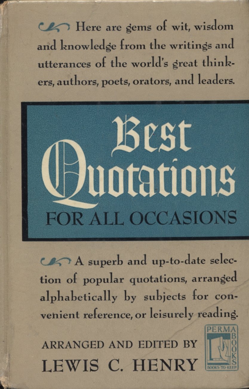 Best Quotations For All Occassions by Lewis C. Henry | Goodreads