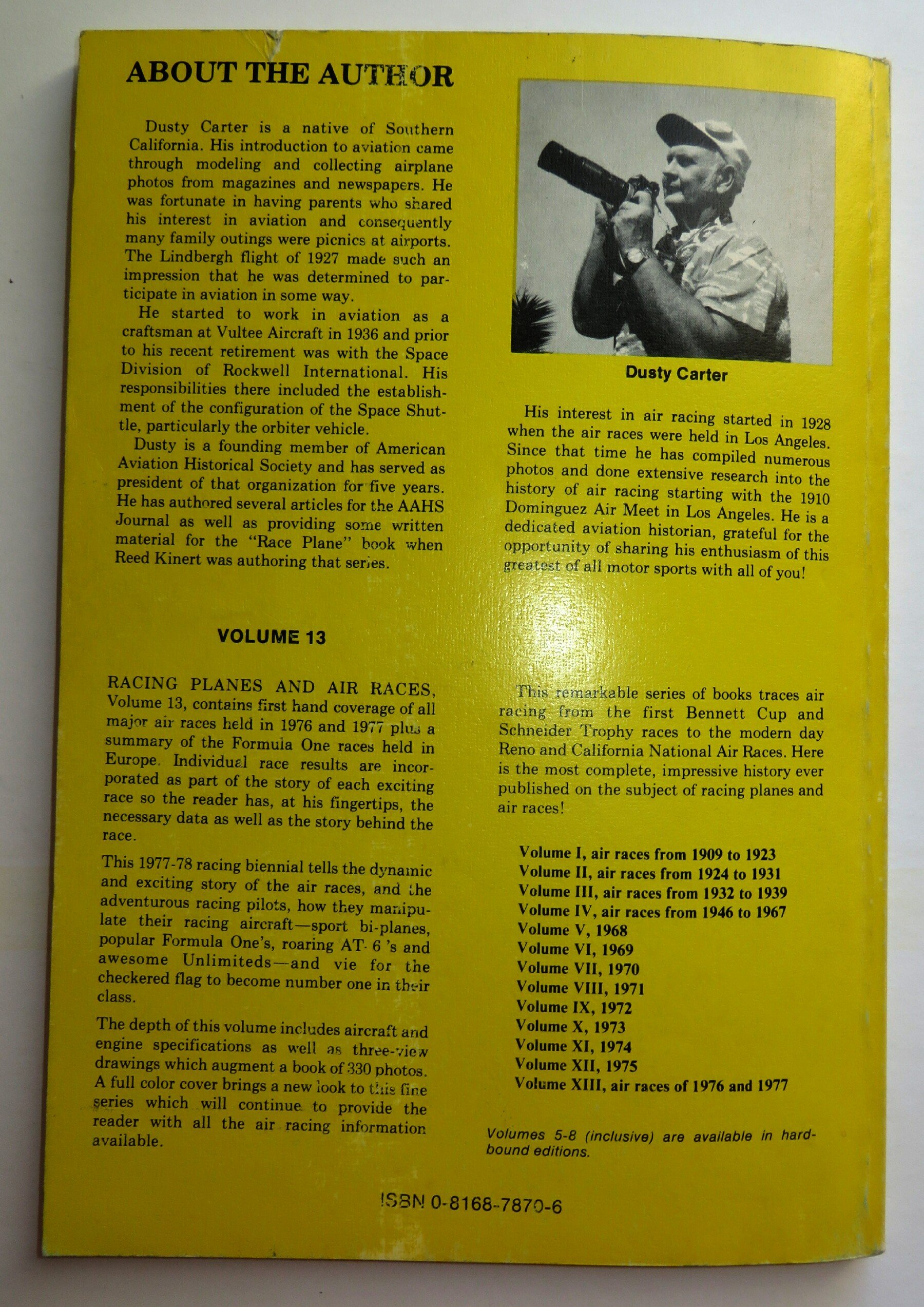 Racing Planes and Air Races 1977-78 Biennial by Dusty Carter | Goodreads