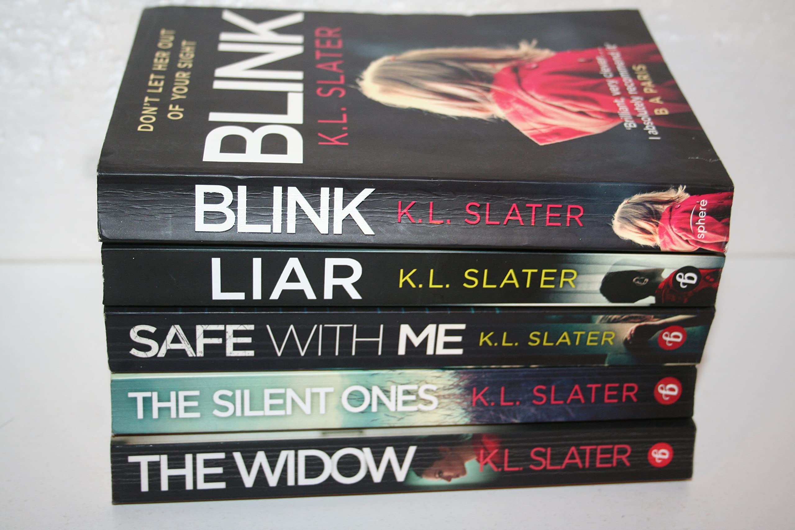 K.L. Slater Novels 5-pack { Safe With Me (2016) Blink (2017) Liar (2017 ...
