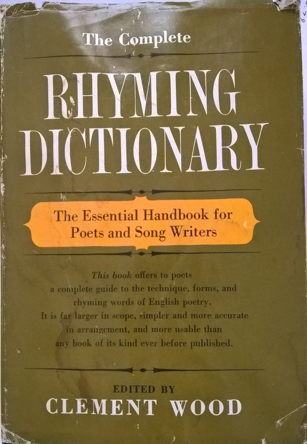 Complete Rhyming Dictionary: The Essential Handbook for Poets and Song ...
