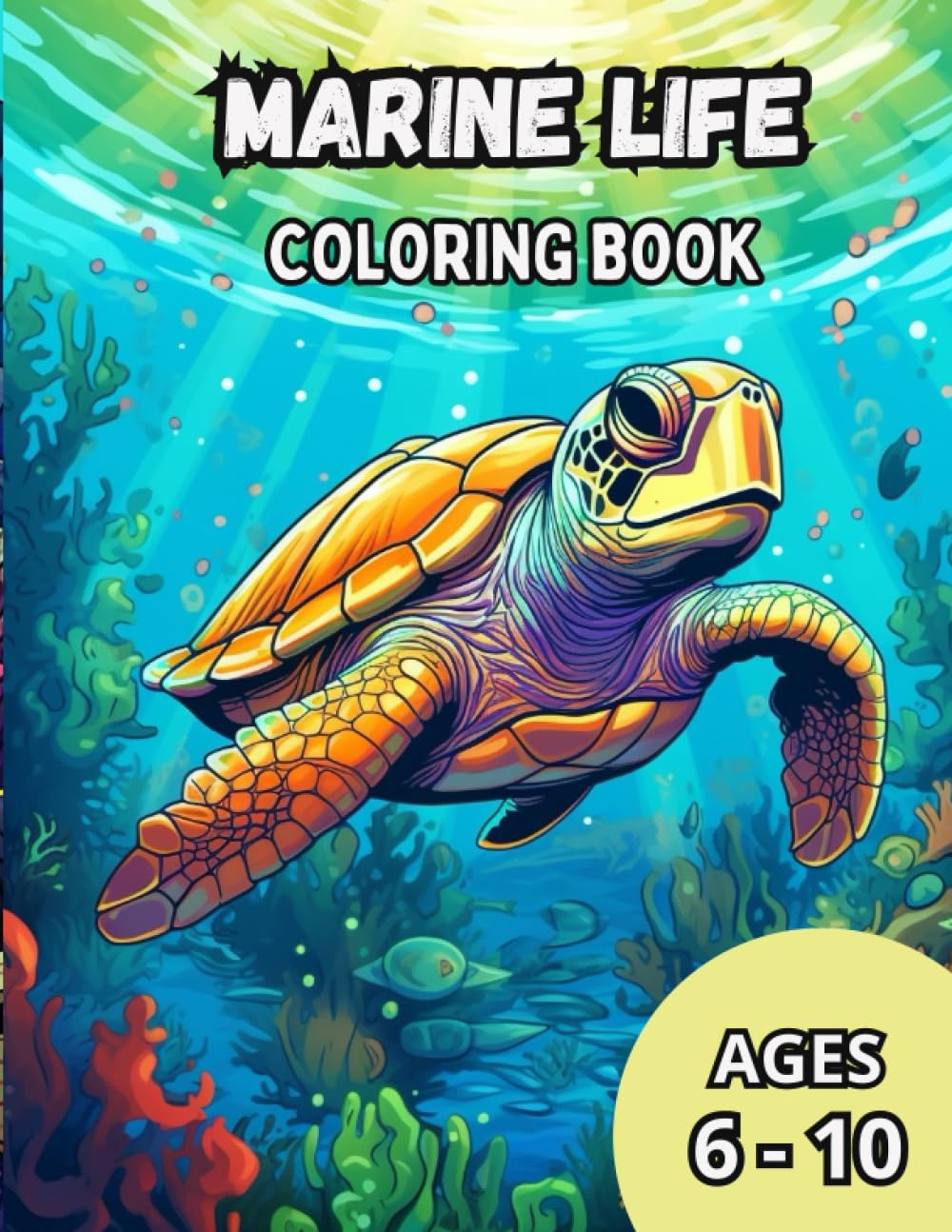 Marine Life Coloring Book: Great marine and aquatic life coloring book ...