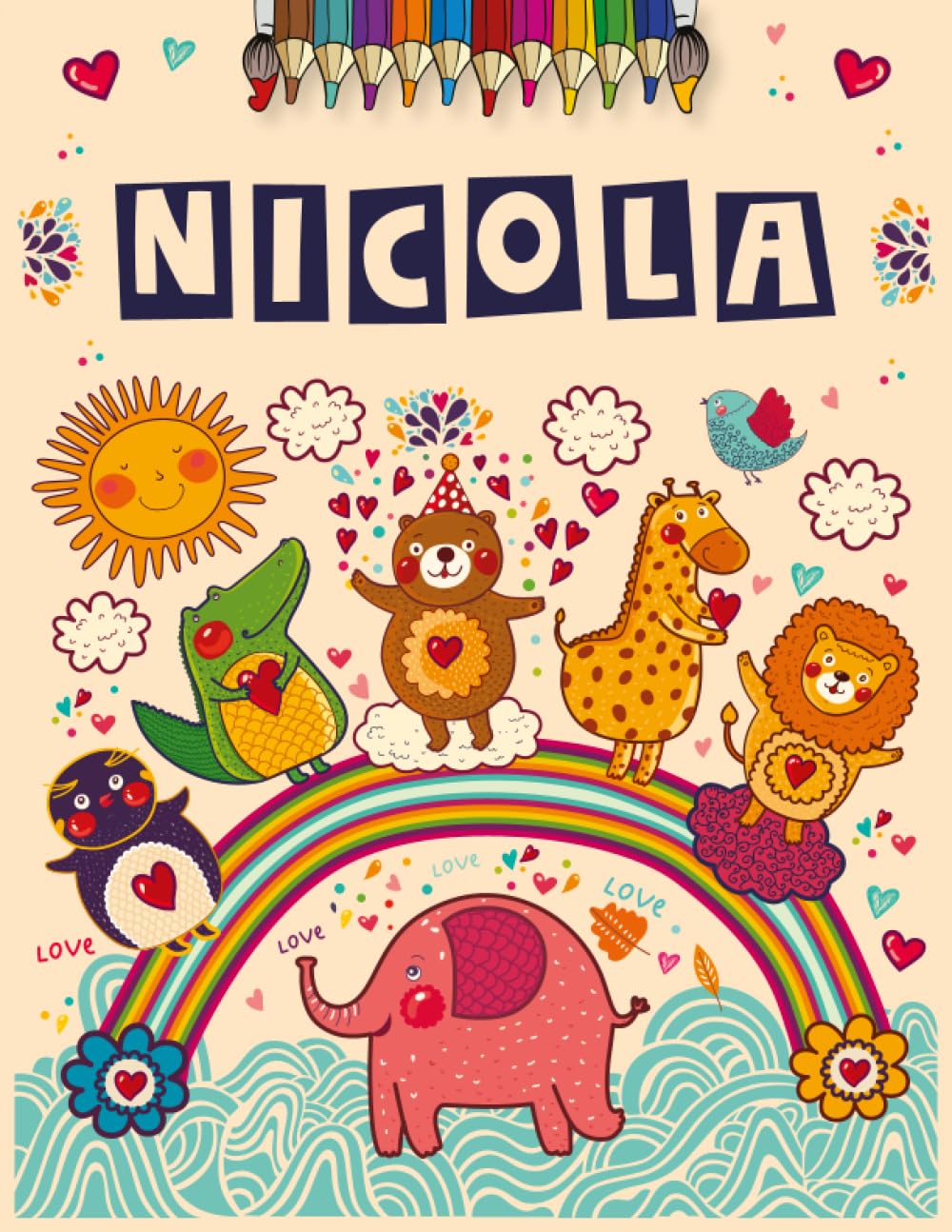 Nicola: Personalized Coloring Book for Nicola | Theme: Animals ...