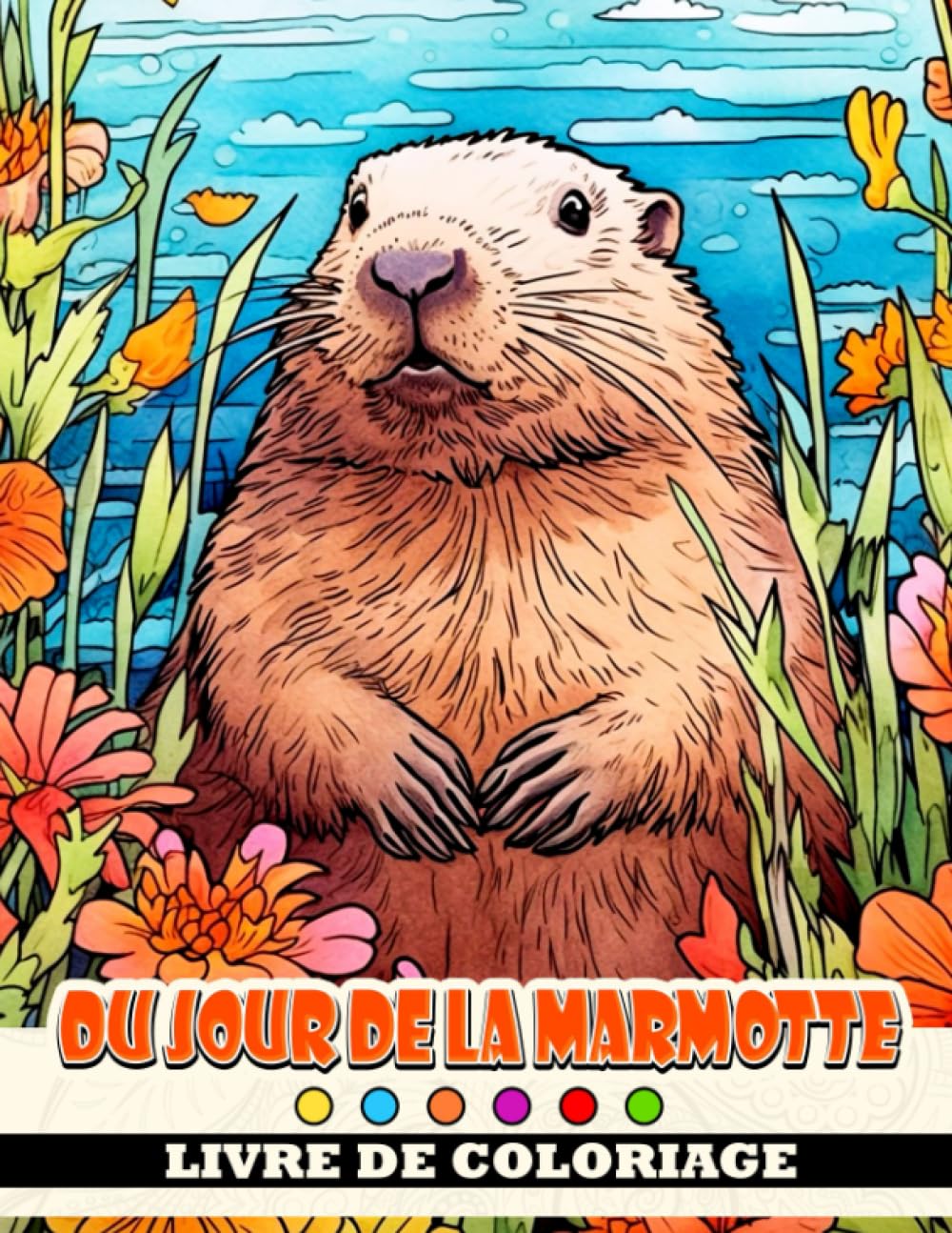 Livre de coloriage du jour de la marmotte: 30 designs pour soulager le ...