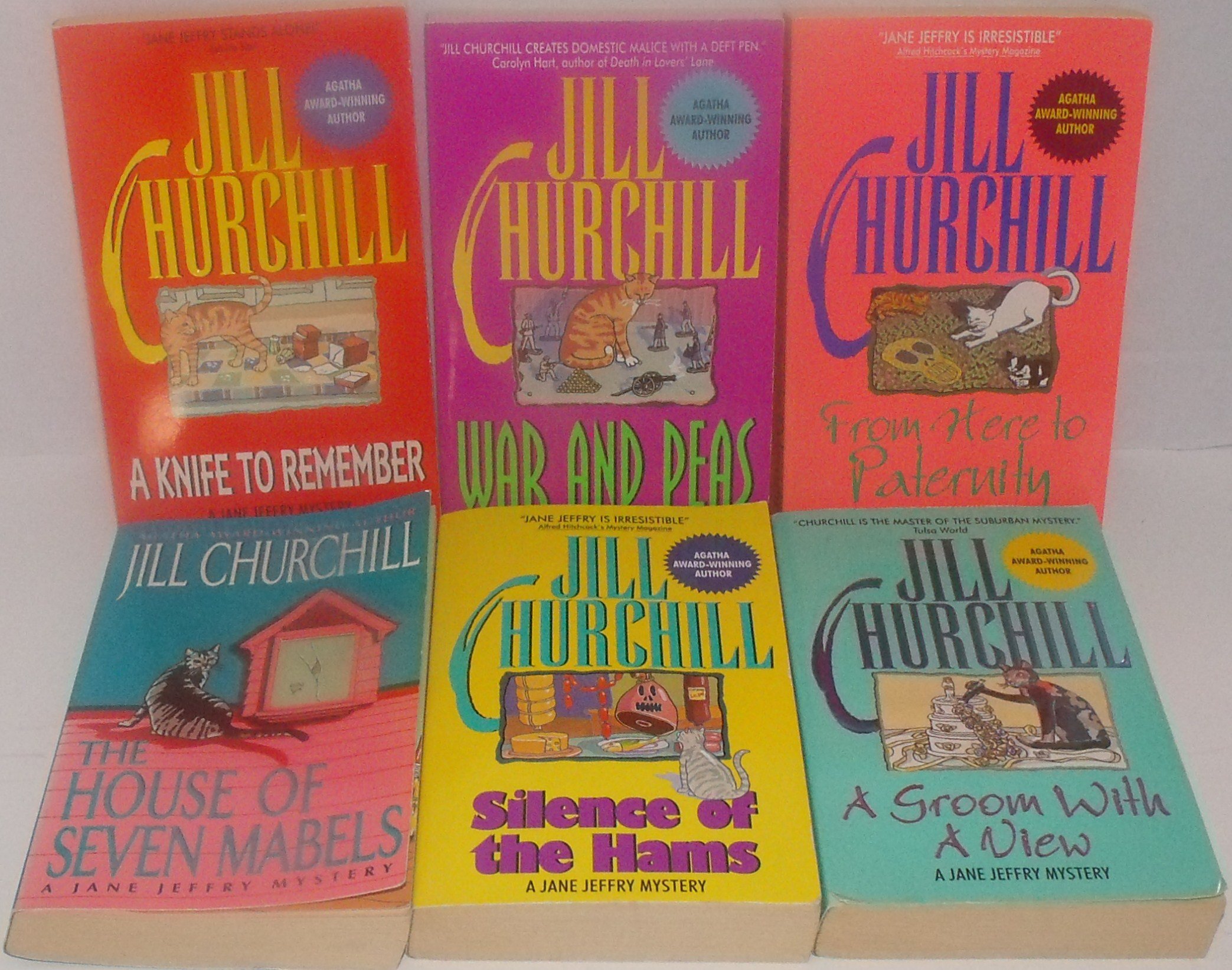 Author Jill Churchill Six Book Bundle Collection Set of A Jane Jeffry Mystery Includes: From ...