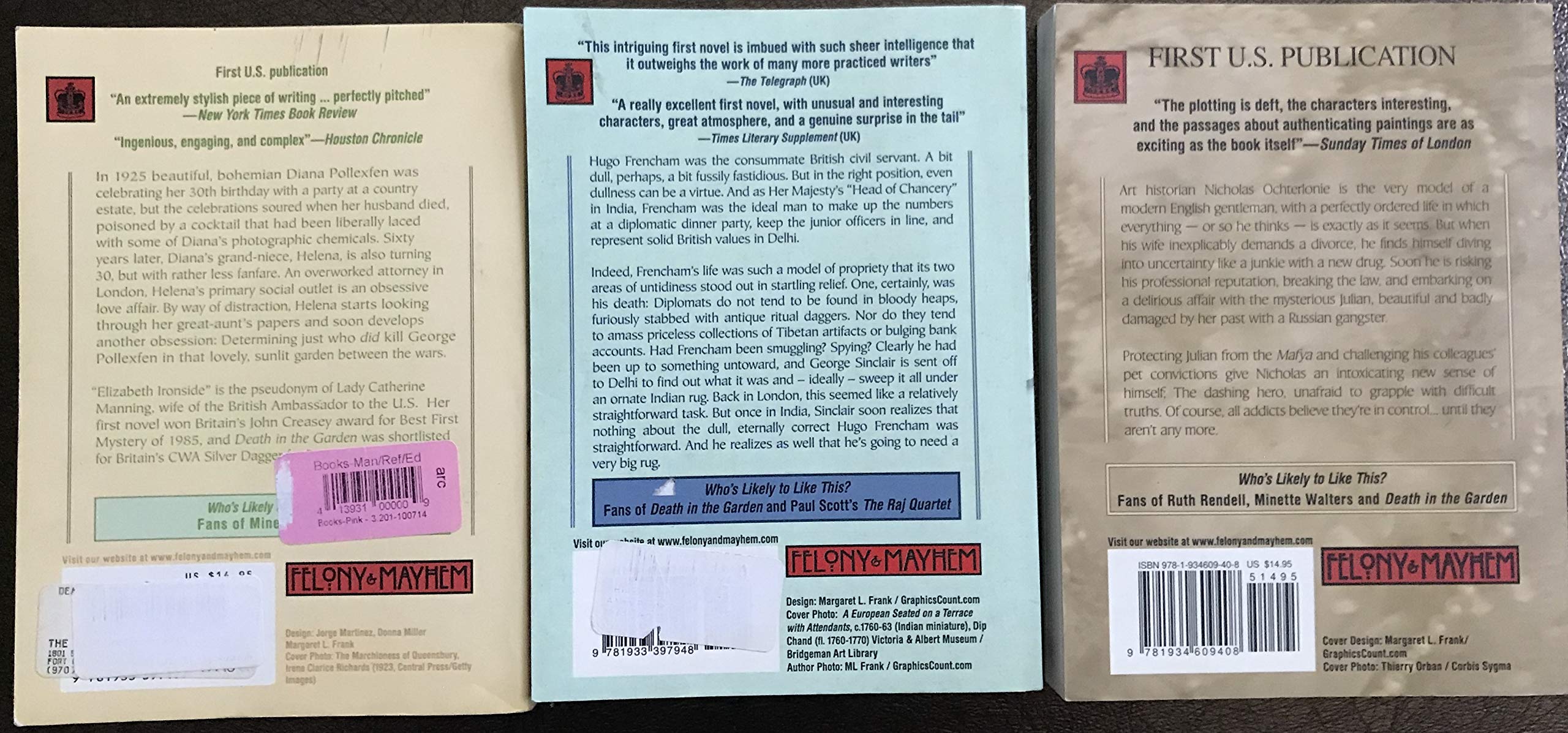 3 Book Set Of Eliabeth Ironside: Death in the Garden/A Very Private ...