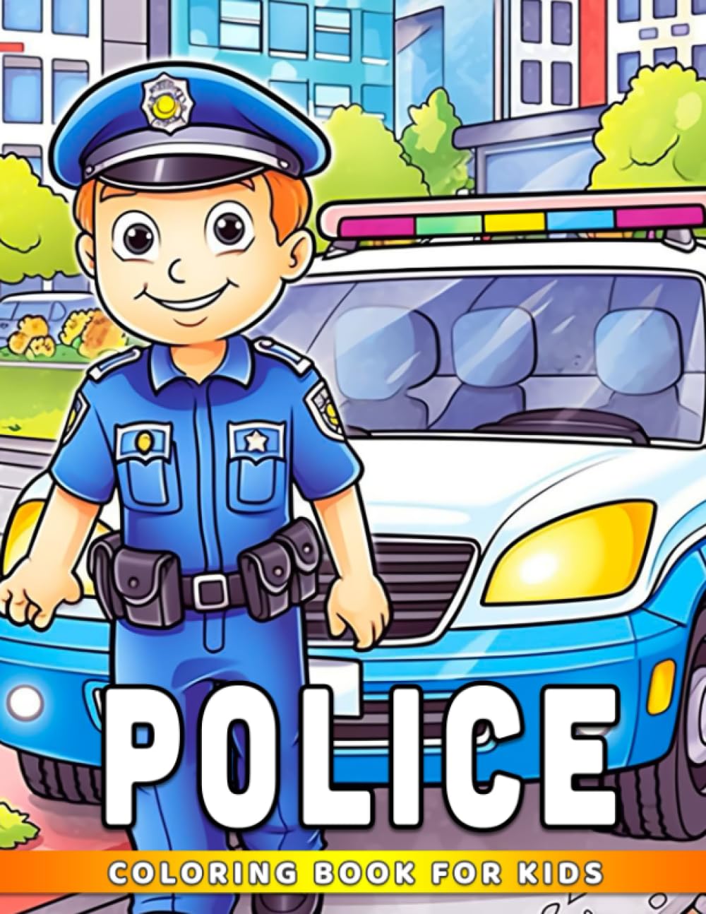 Police For Kids Coloring Book: Ideal Job Illustrations| Gifts To Relax ...