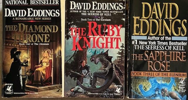 David Eddings 3 Book Elenium Set - The Diamond Throne, The Ruby Knight ...