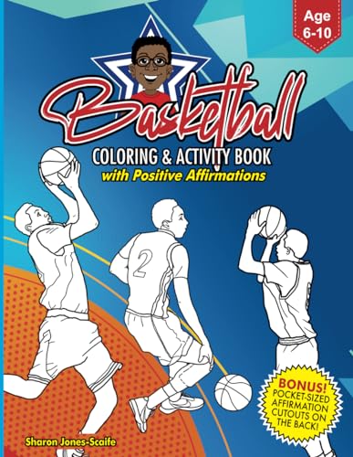 Basketball Coloring and Activity Book with Positive Affirmations - Boys ...