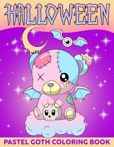 Halloween Pastel Goth Coloring Book: Kawaii And Spooky Gothic Coloring ...