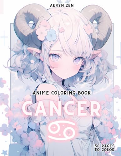 Anime Coloring Book: Zodiac Cancer: Manga Art & Anime Enthusiasts ...
