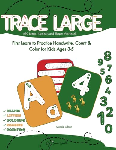 Tracing Large ABC Letters, Numbers and Shapes Workbook: First Learn to ...