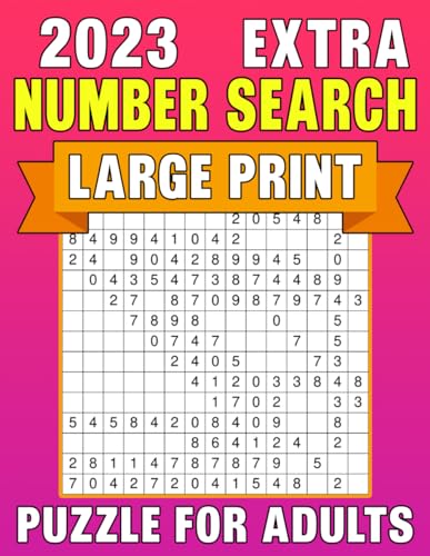 2023 Extra Large Print Number Search Puzzle For Adults: Maintain Your ...