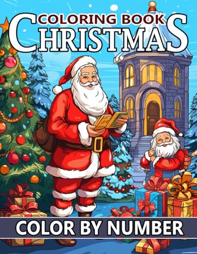 Christmas Color by Number Coloring Book: Large Print Christmas Holiday ...