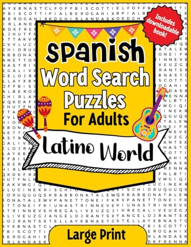Spanish Word Search Puzzles For Adults: Latin World! Spanish Word ...
