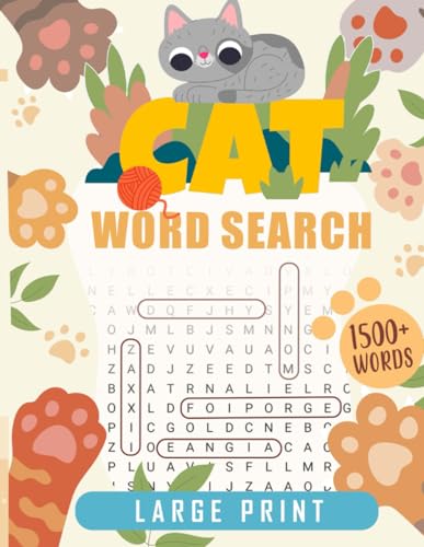 Cats Word Search Large Print: Large Print Word Search Puzzle Book For ...