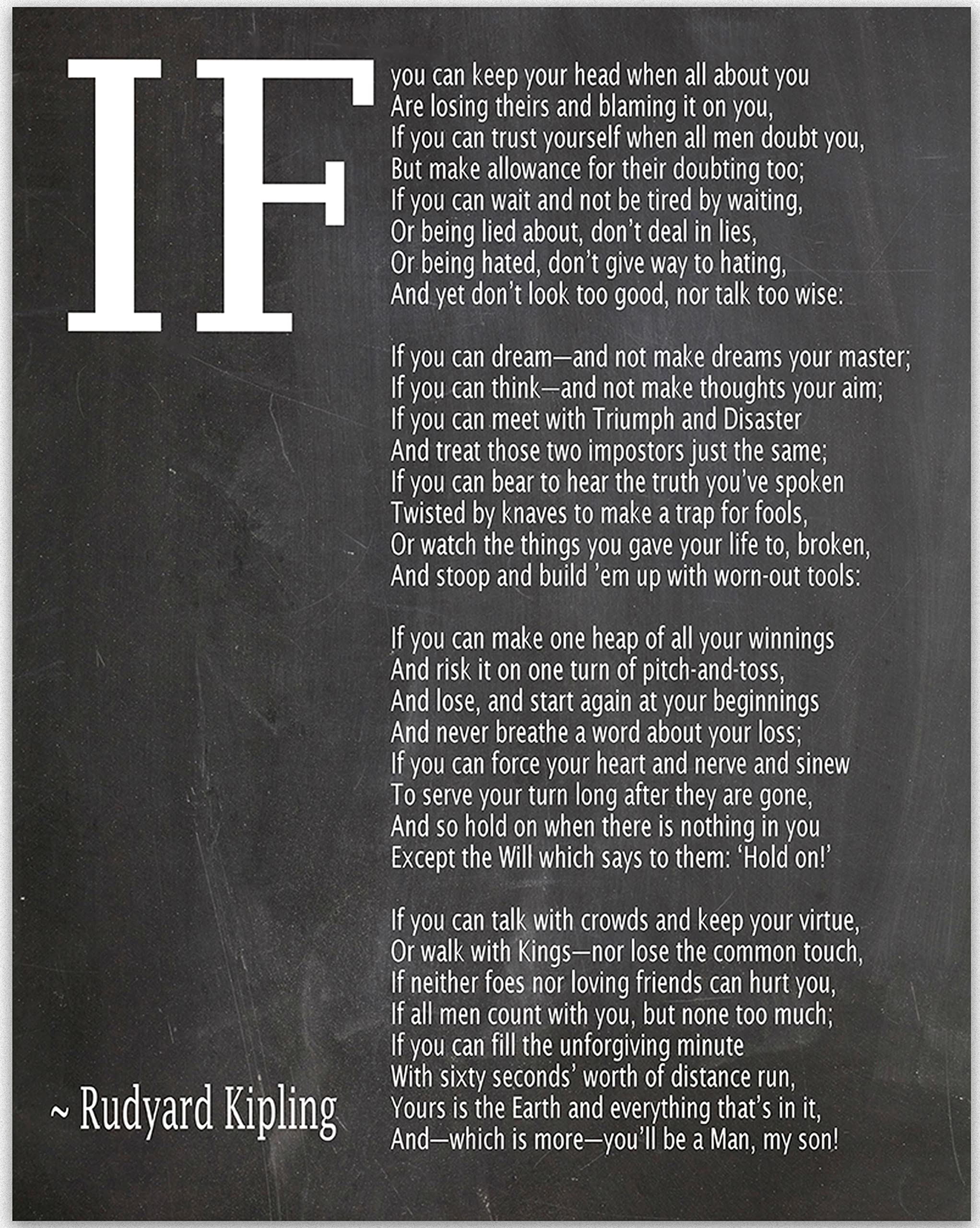 IF Poem Art Print IF Poem by Rudyard Kipling Art Print IF Poster If ...