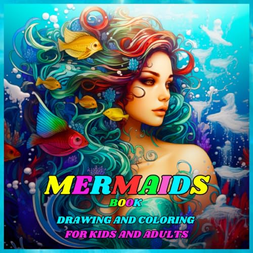 MERMAIDS BOOK: 100 pages of a special edition,Practice drawing or just ...