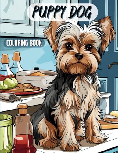 Puppy Dog Coloring Book: 40 Cute Puppy illustrations for a Child ...