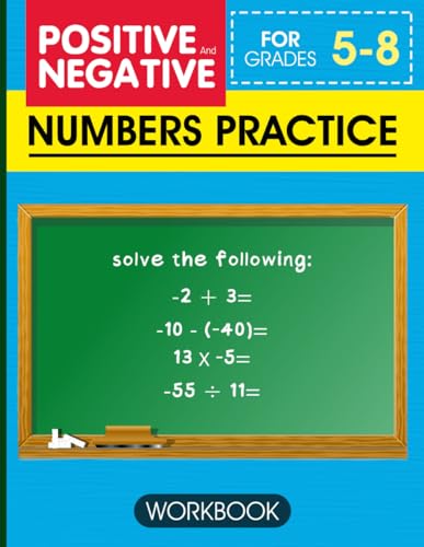 Positive And Negative Numbers Practice Workbook: Addition, Subtraction ...