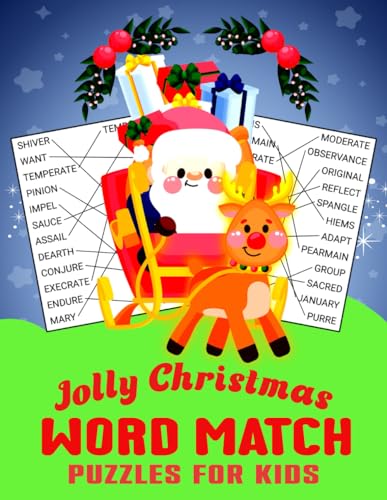 Jolly Christmas Word Match Puzzles For Kids: Solve Christmas-themed ...