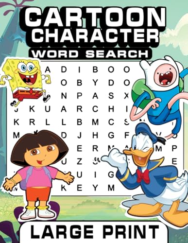 Cartoon Character Word Search Large Print: Large Print Challenging ...