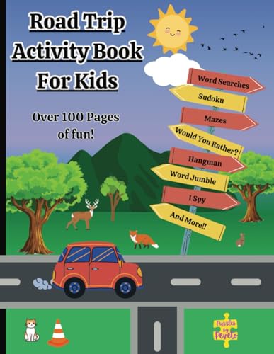 Road Trip Activity Book For Kids: Over 100 Pages Of Puzzles & Games For ...